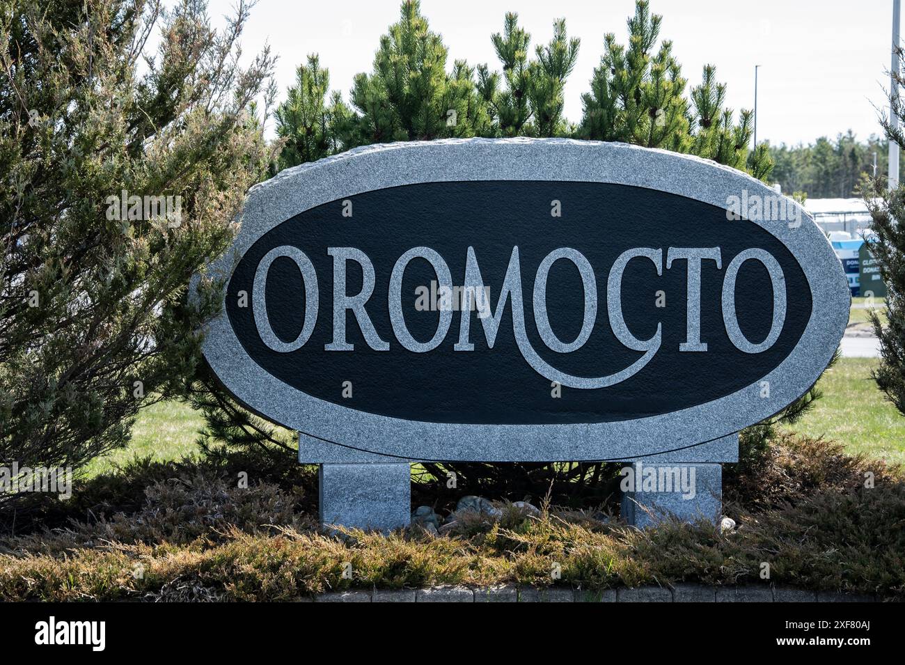 Welcome to Oromocto sign on Miramichi Road in New Brunswick, Canada ...