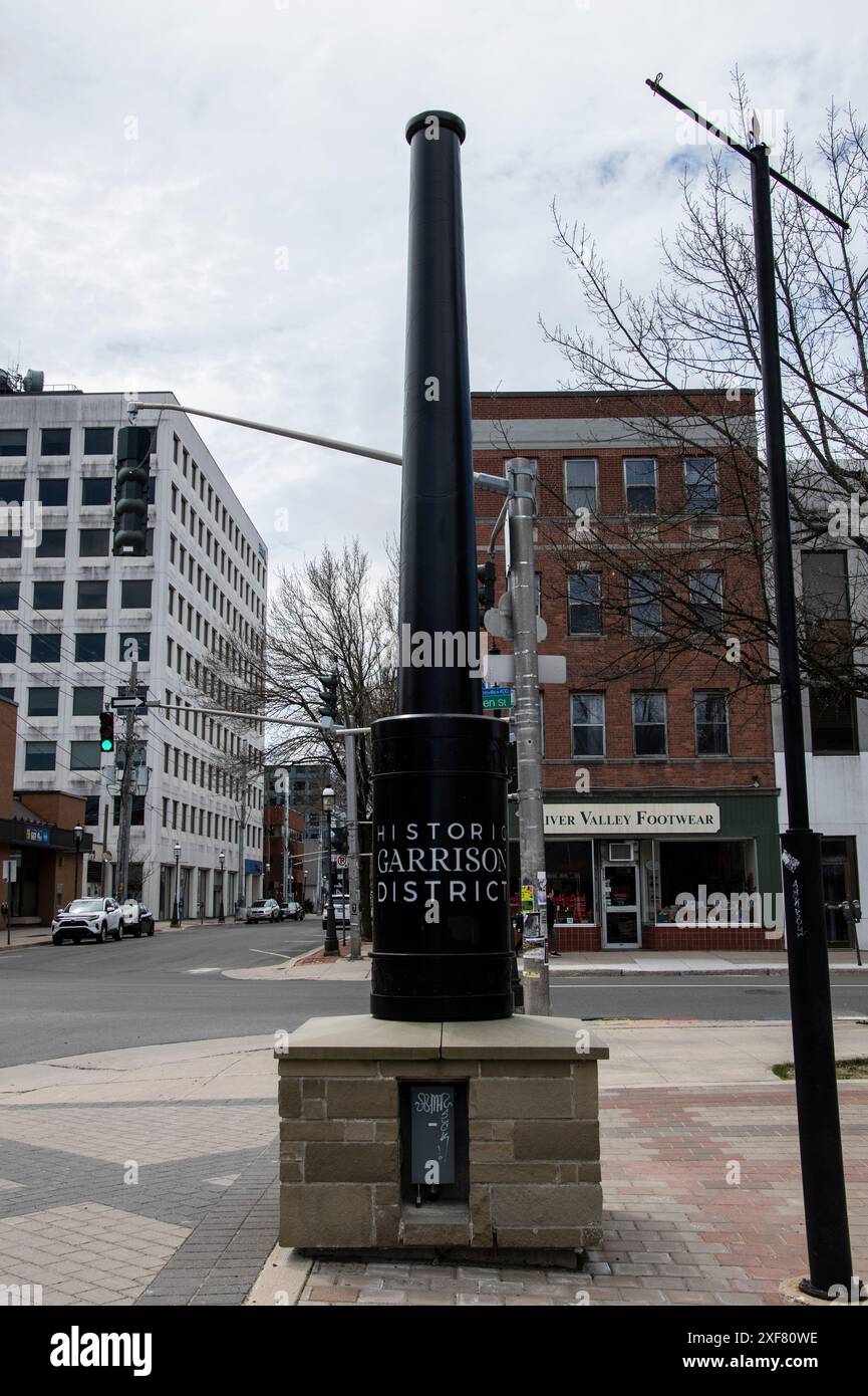 Historic Garrison District sign on Carleton Street in downtown ...