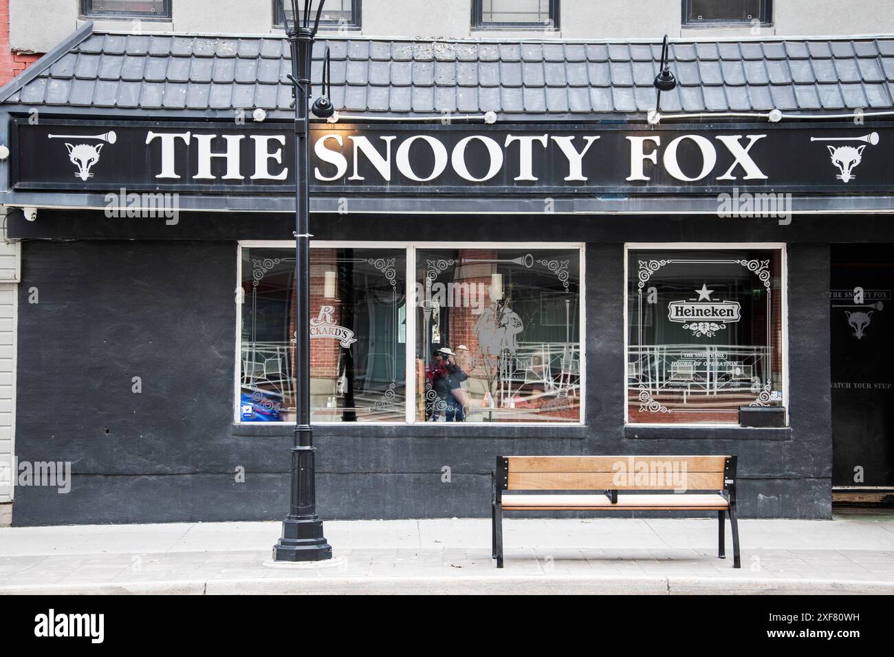The Snooty Fox bar & grill sign on Regent Street in downtown ...
