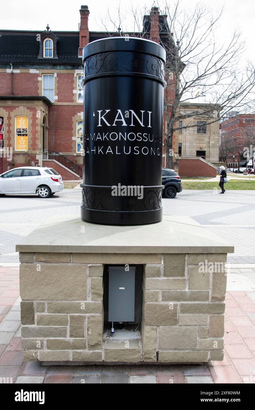Barracks Square sign at the historic Garrison District in downtown ...