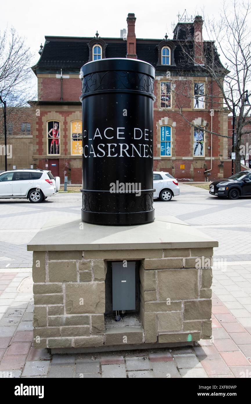 Barracks Square sign at the historic Garrison District in downtown ...