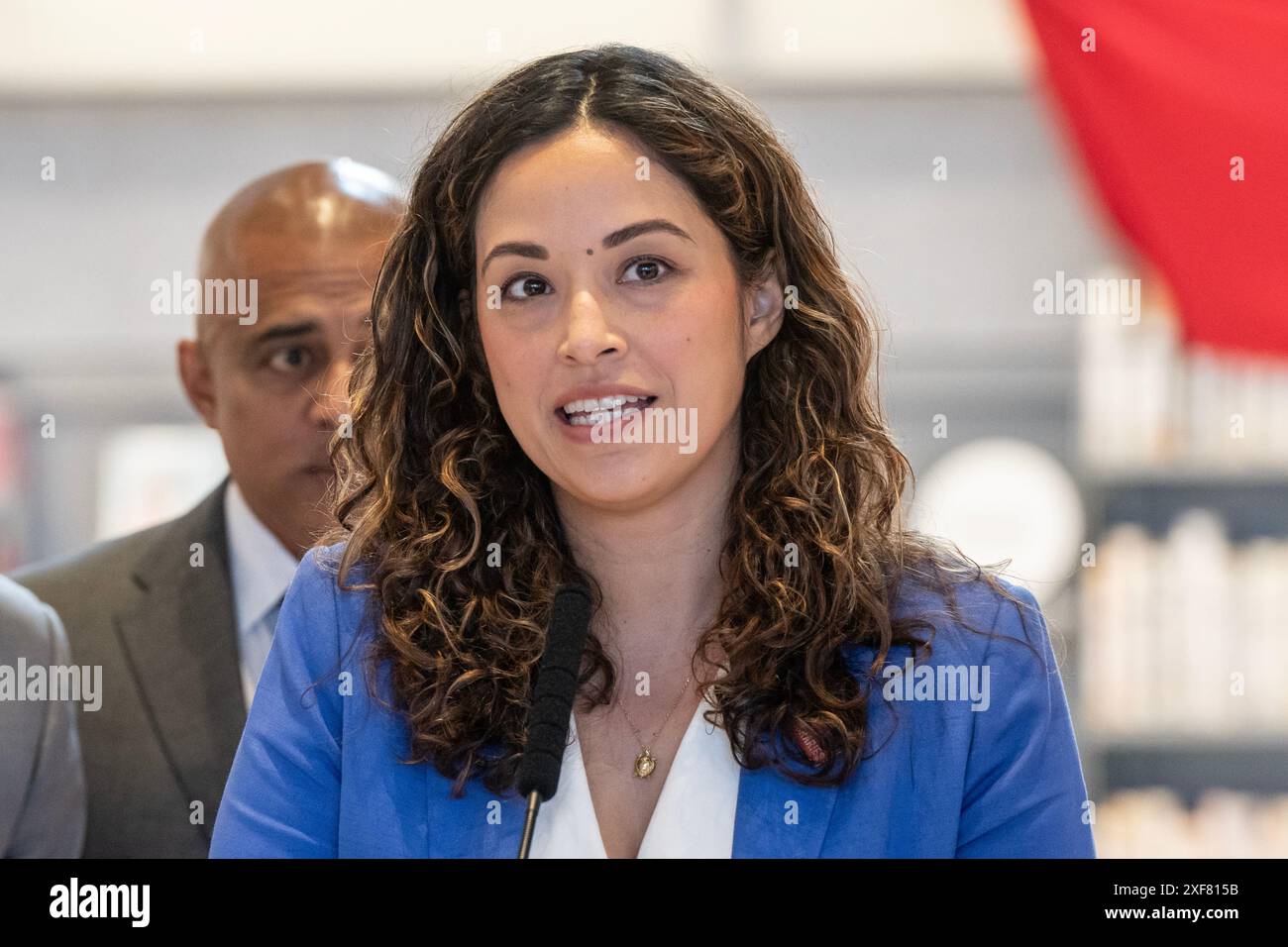 Council Member Carlina Rivera speaks during mayor's celebration of ...