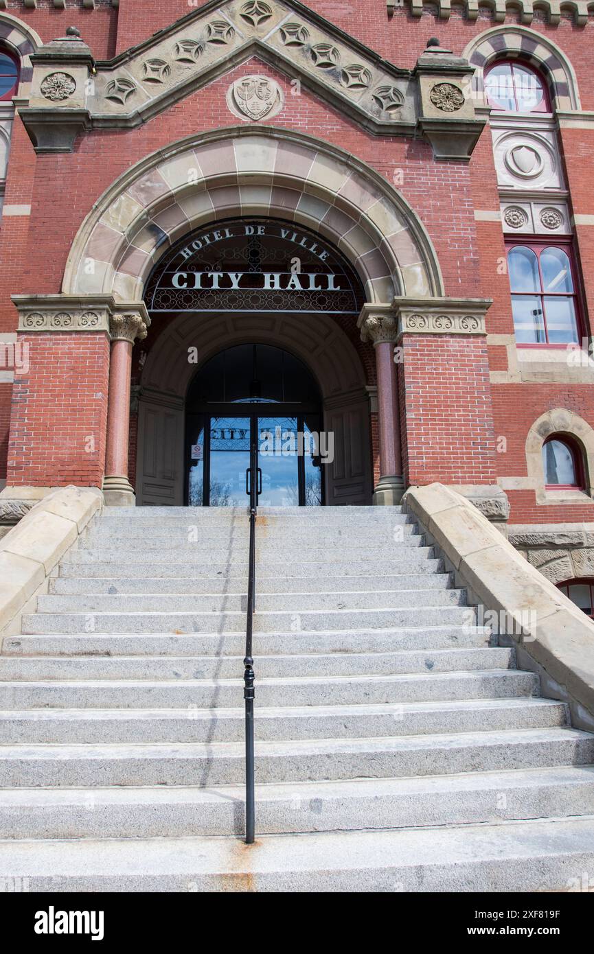 City hall on Queen Street in downtown Fredericton, New Brunswick ...