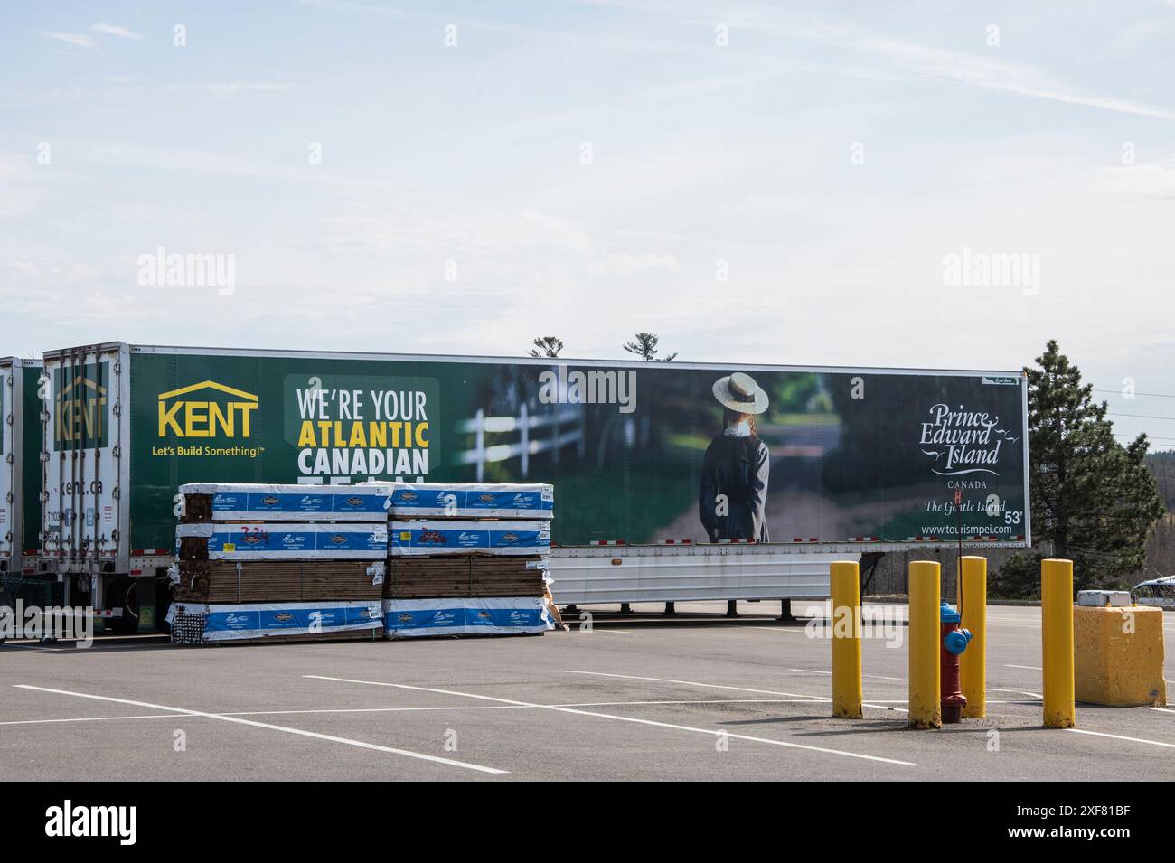 Trailers in the parking lot at Kent buildings supplies store on Bishop ...
