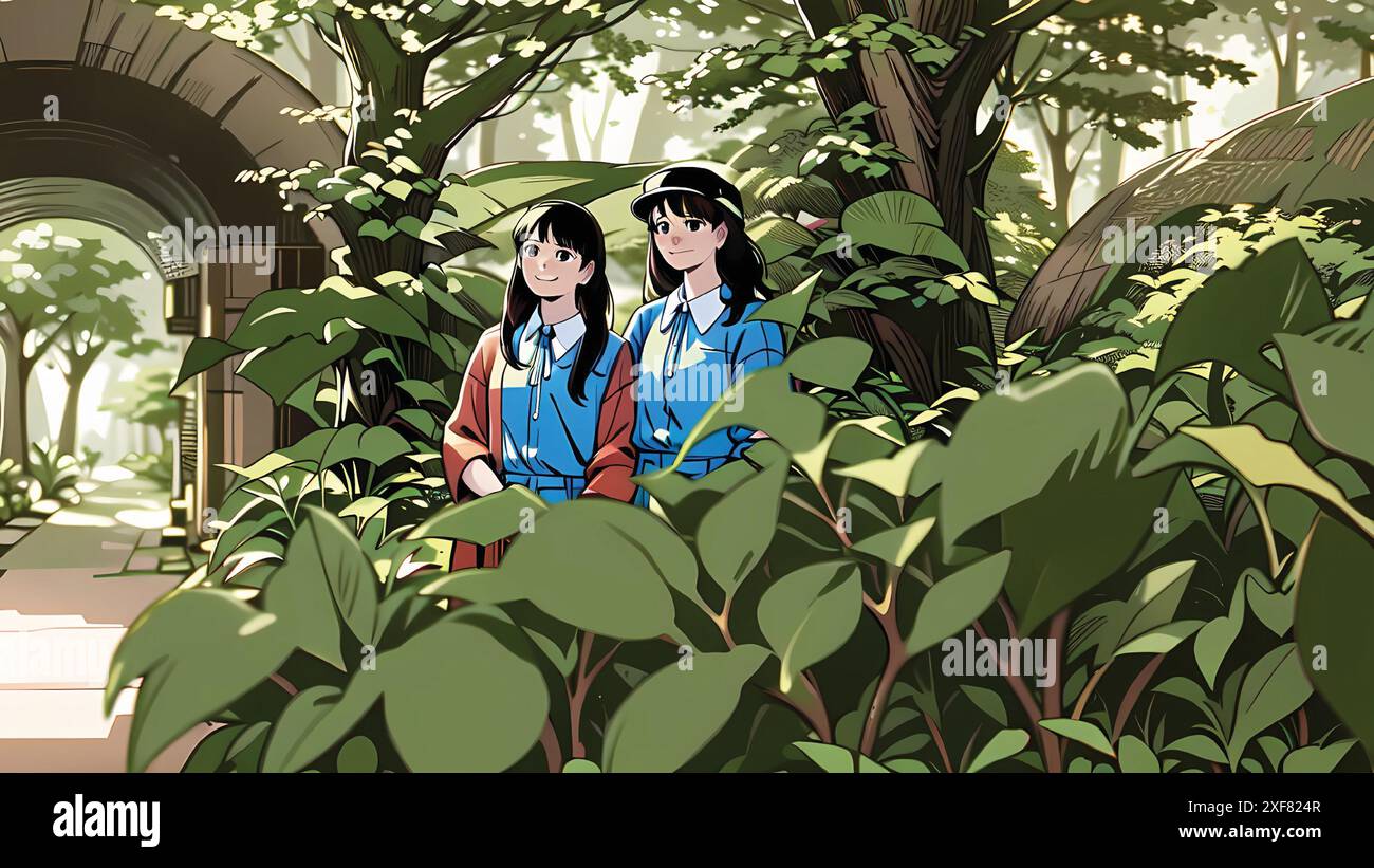 lofi girl illustration young woman looking in the distance cartoon ...