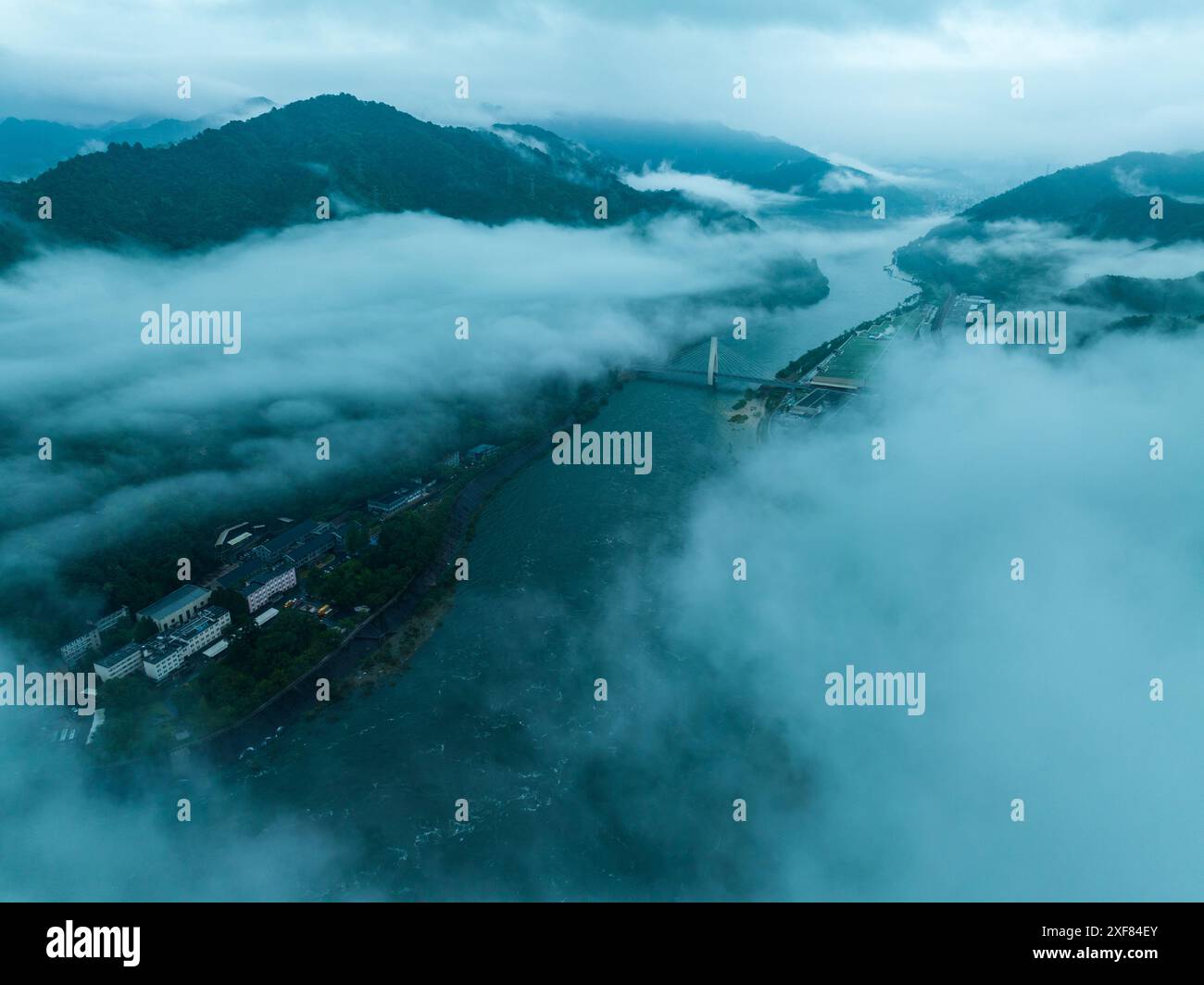 HANGZHOU, CHINA - JUNE 26, 2024 - Flood discharge from the Xin 'an ...