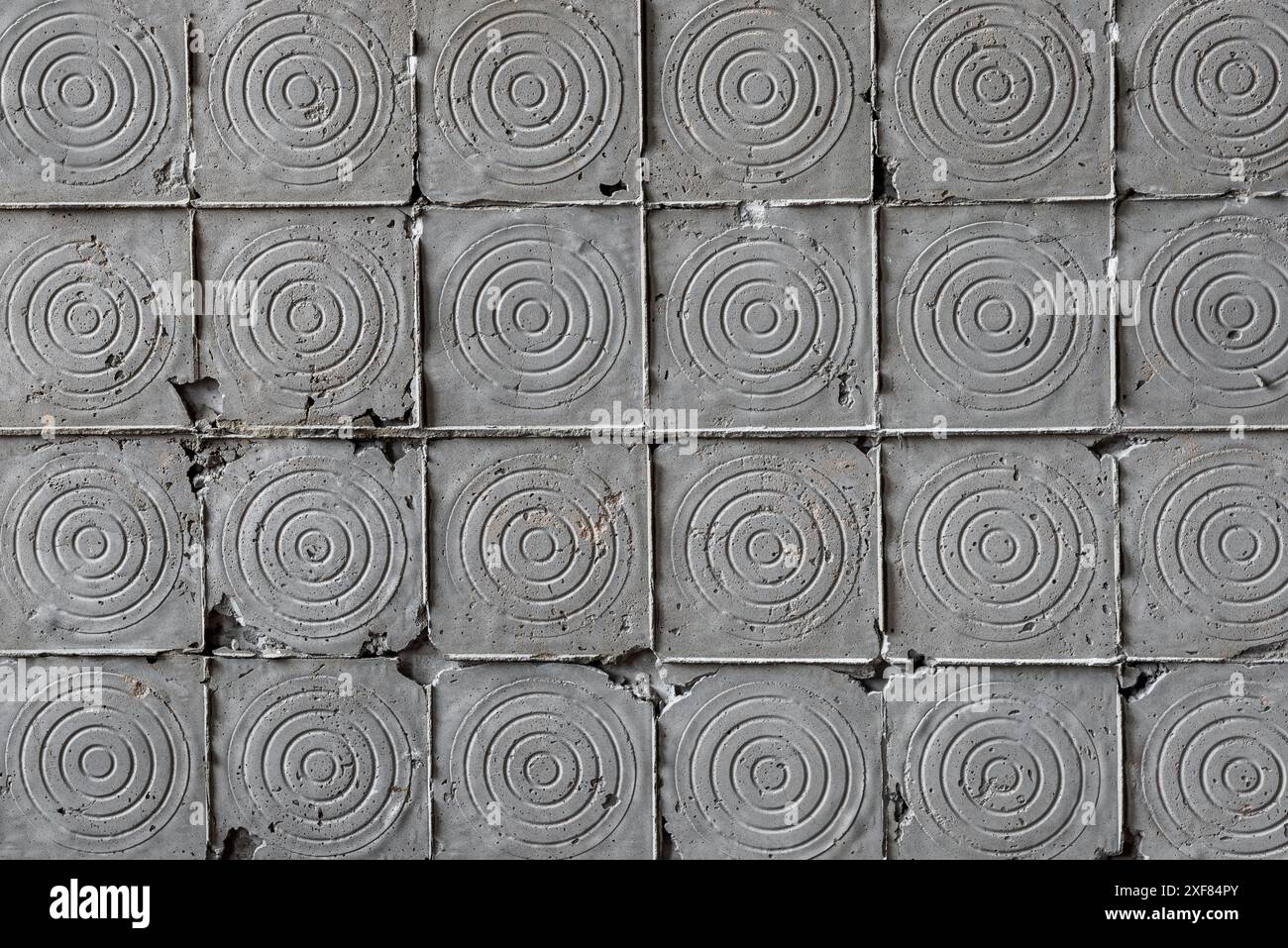 Old Dark Gray Decorated Concrete Wall Texture With Crumbling Square ...