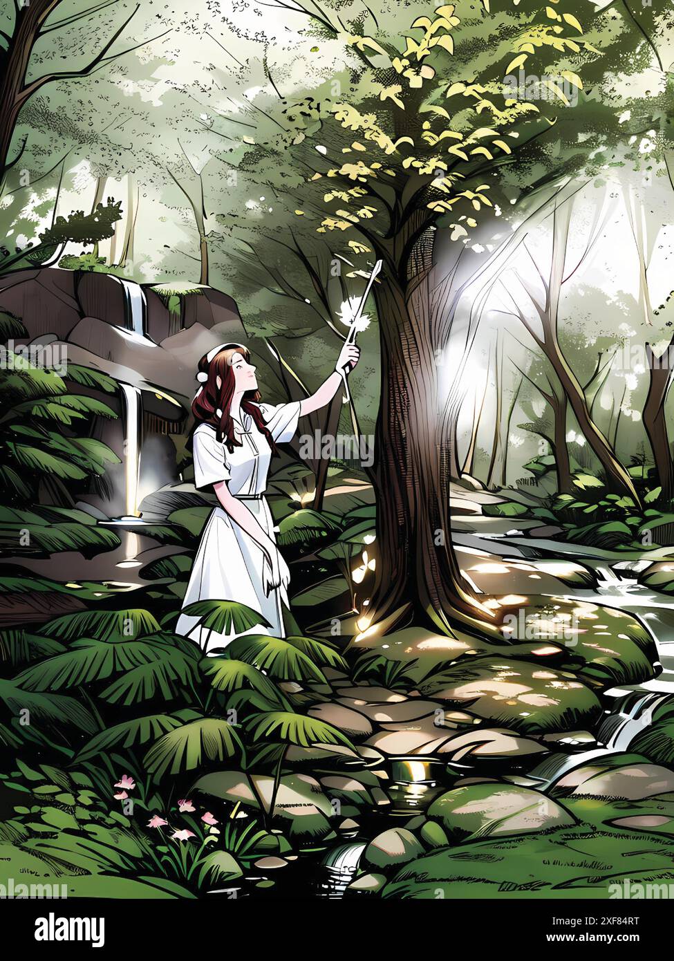 lofi girl illustration young woman looking in the distance cartoon ...