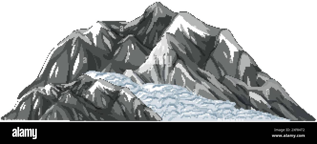 Vector art of mountains with snow and glaciers Stock Vector Image & Art ...