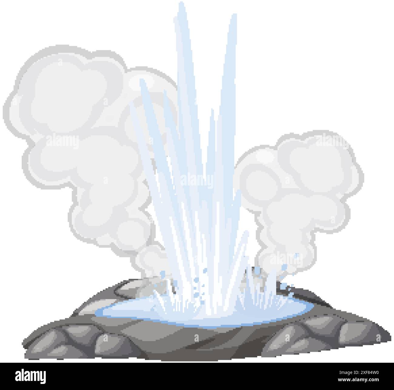 Geyser erupting with steam and water spray Stock Vector Image & Art - Alamy