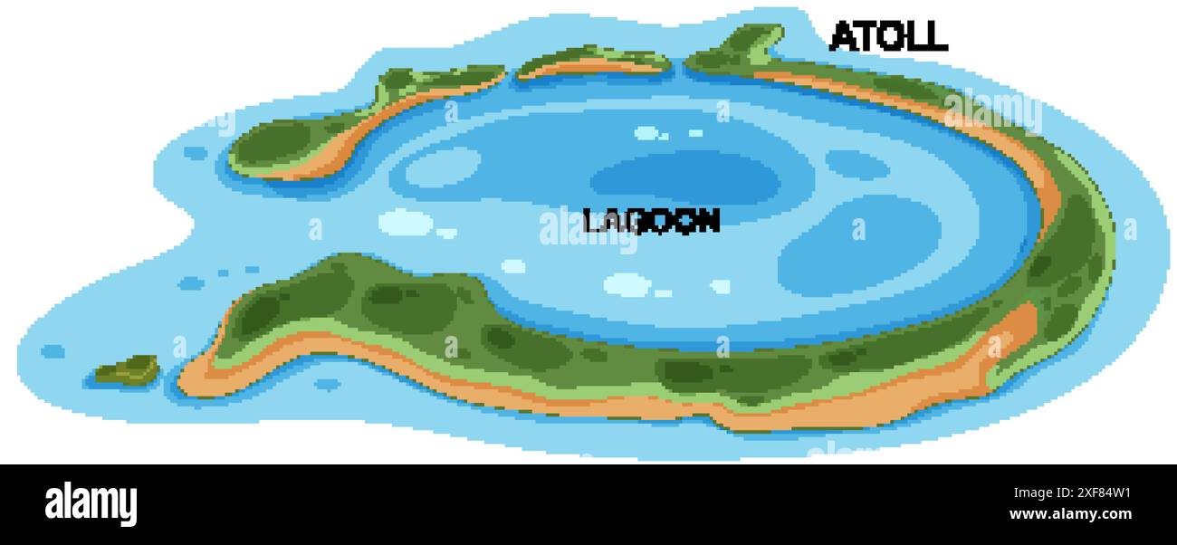 Vector illustration of an atoll and lagoon Stock Vector Image & Art - Alamy