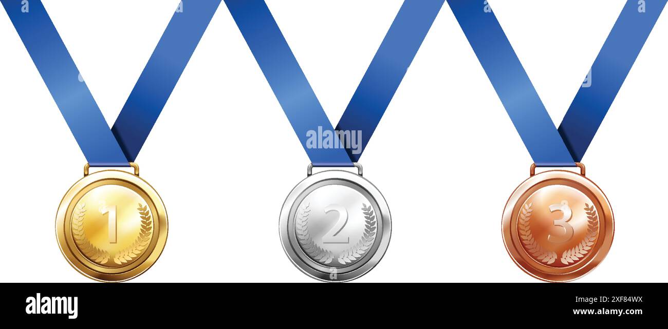 Winners ribbons first second hi-res stock photography and images - Alamy