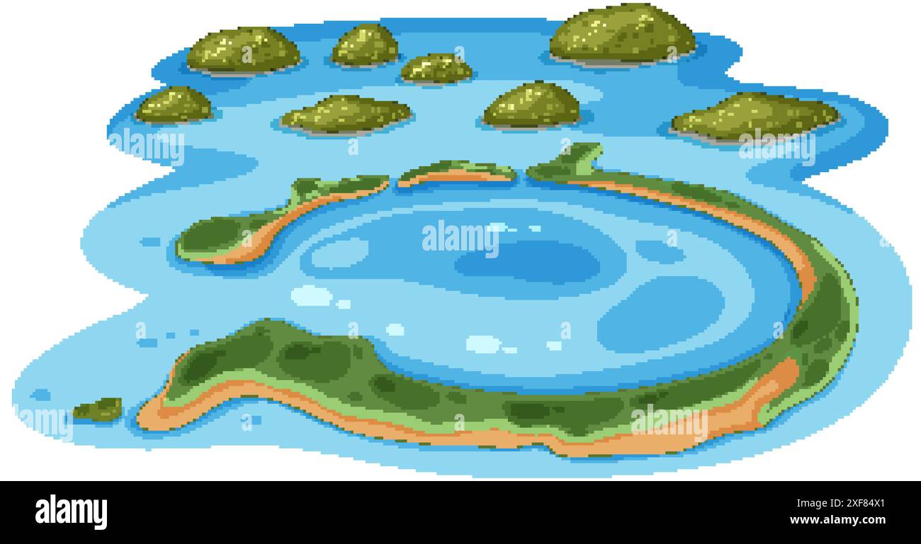 Its surrounding coast Cut Out Stock Images & Pictures - Alamy