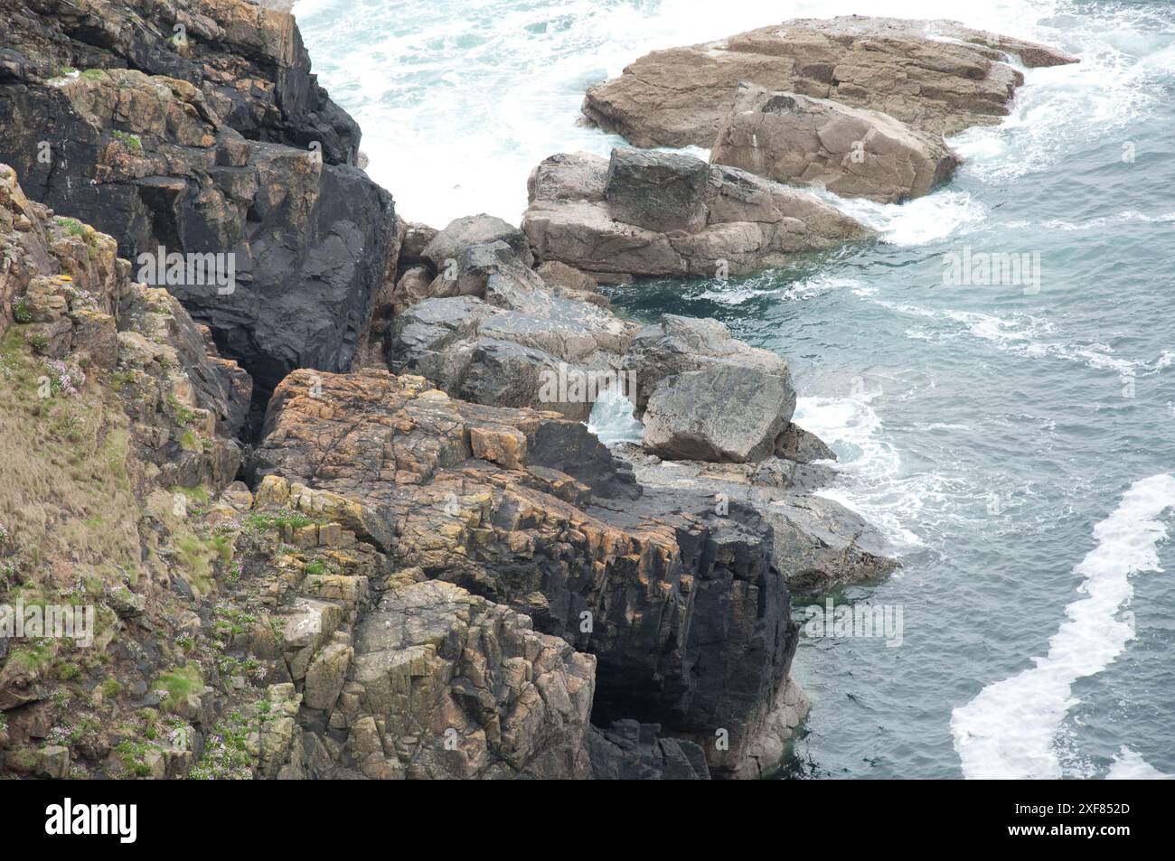 Coastline near Levant Mine, Levant, Cornwall, UK - - tin and copper ...