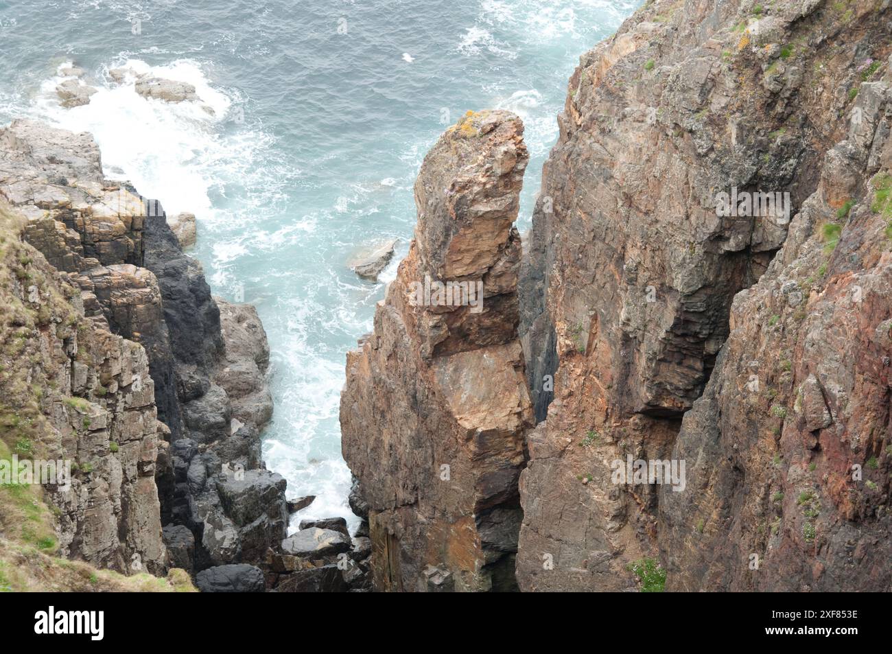Coastline near Levant Mine, Levant, Cornwall, UK - - tin and copper ...