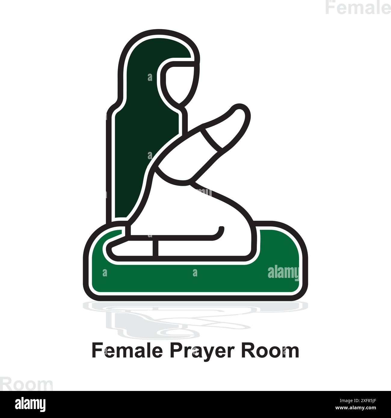 prayer room, female prayer icon, male prayer icon Stock Vector Image ...