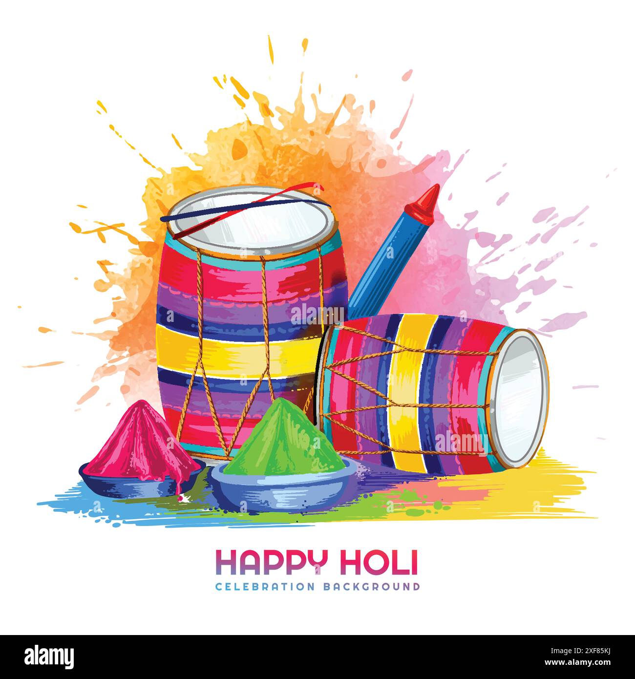 Holi greeting card Cut Out Stock Images & Pictures - Alamy