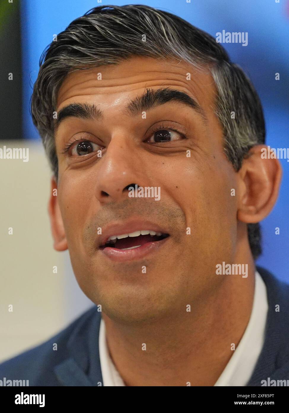 Prime Minister Rishi Sunak during a visit to an Ocado distribution ...