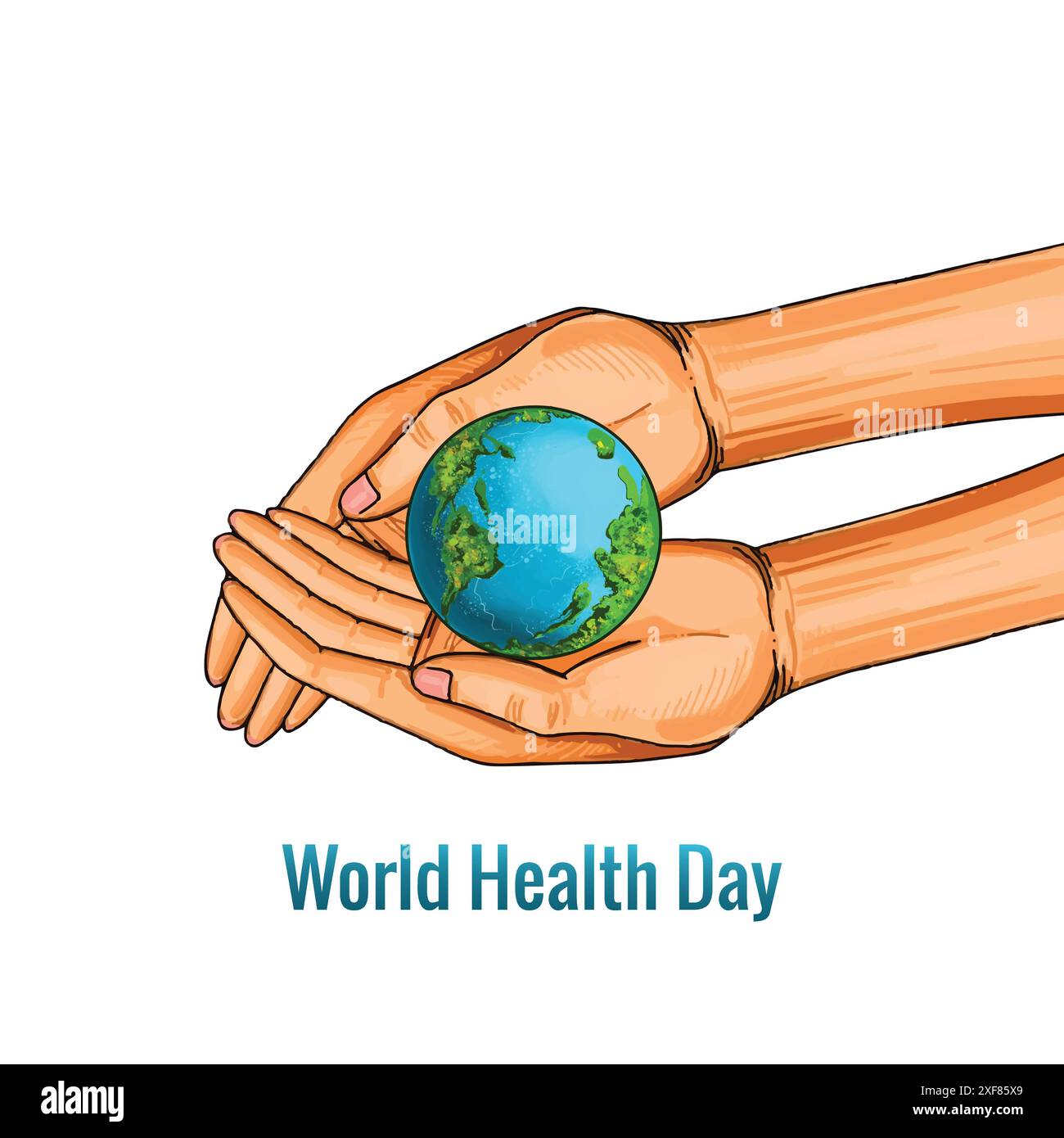 World health day hands holding globe background Stock Vector Image ...