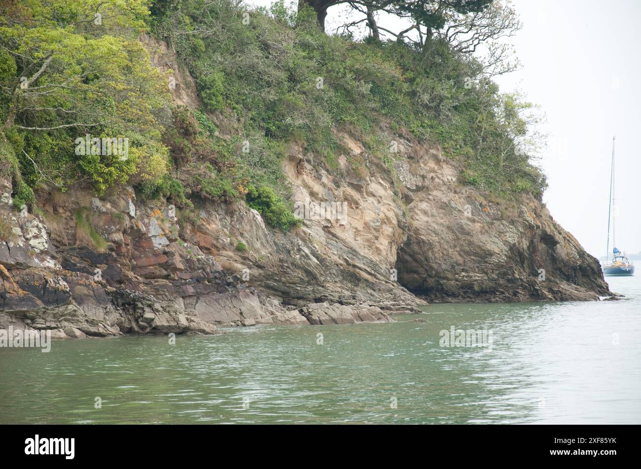 Cove in Estuary of the River Fal, Cornwall, UK Stock Photo - Alamy