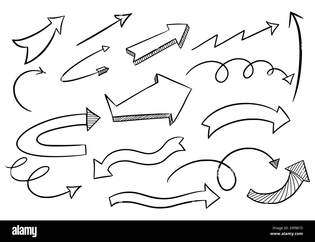 Modern different doodle arrows set design Stock Vector Image & Art - Alamy