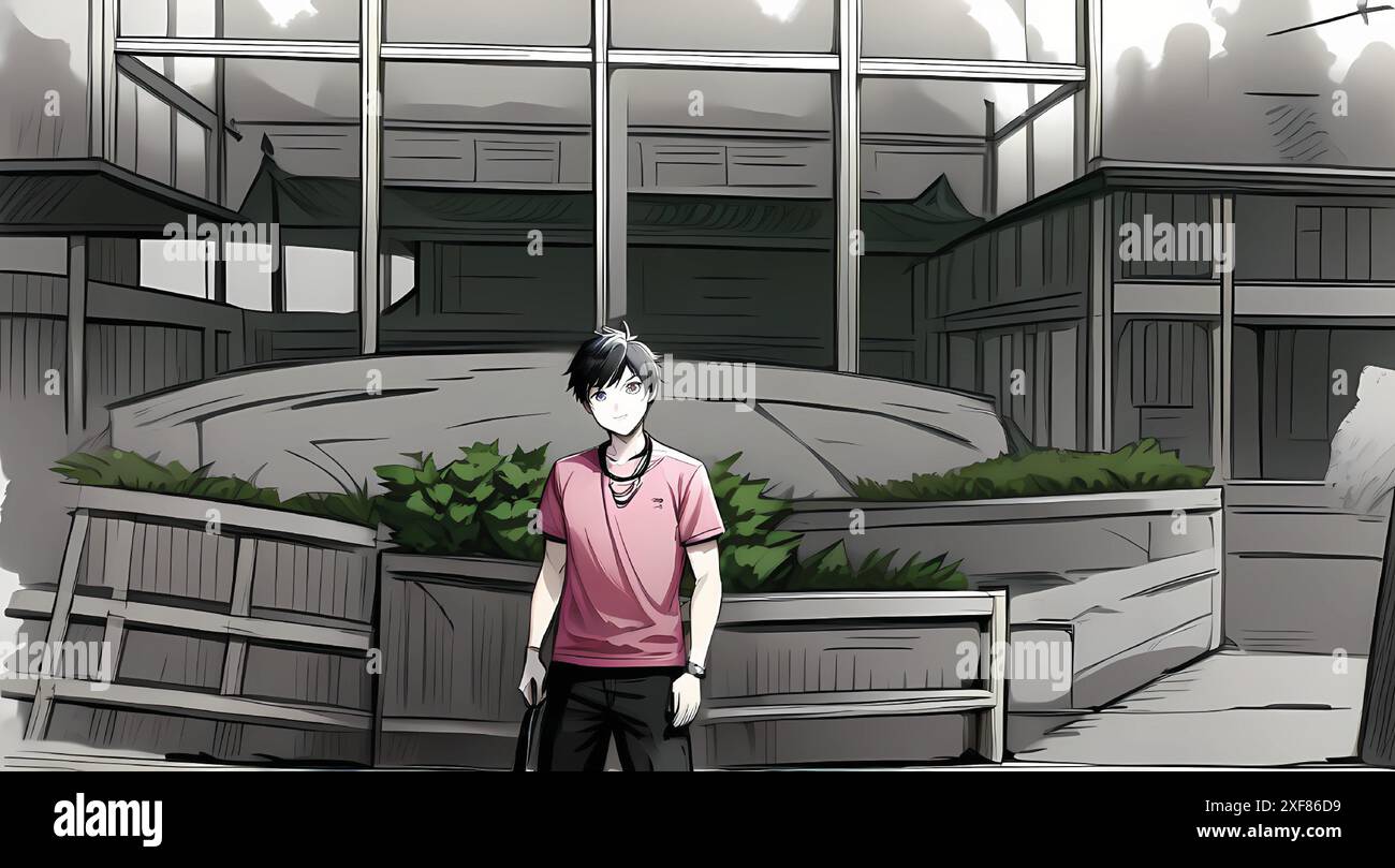 elf boy cartoon character with small nature scene Stock Vector Image ...