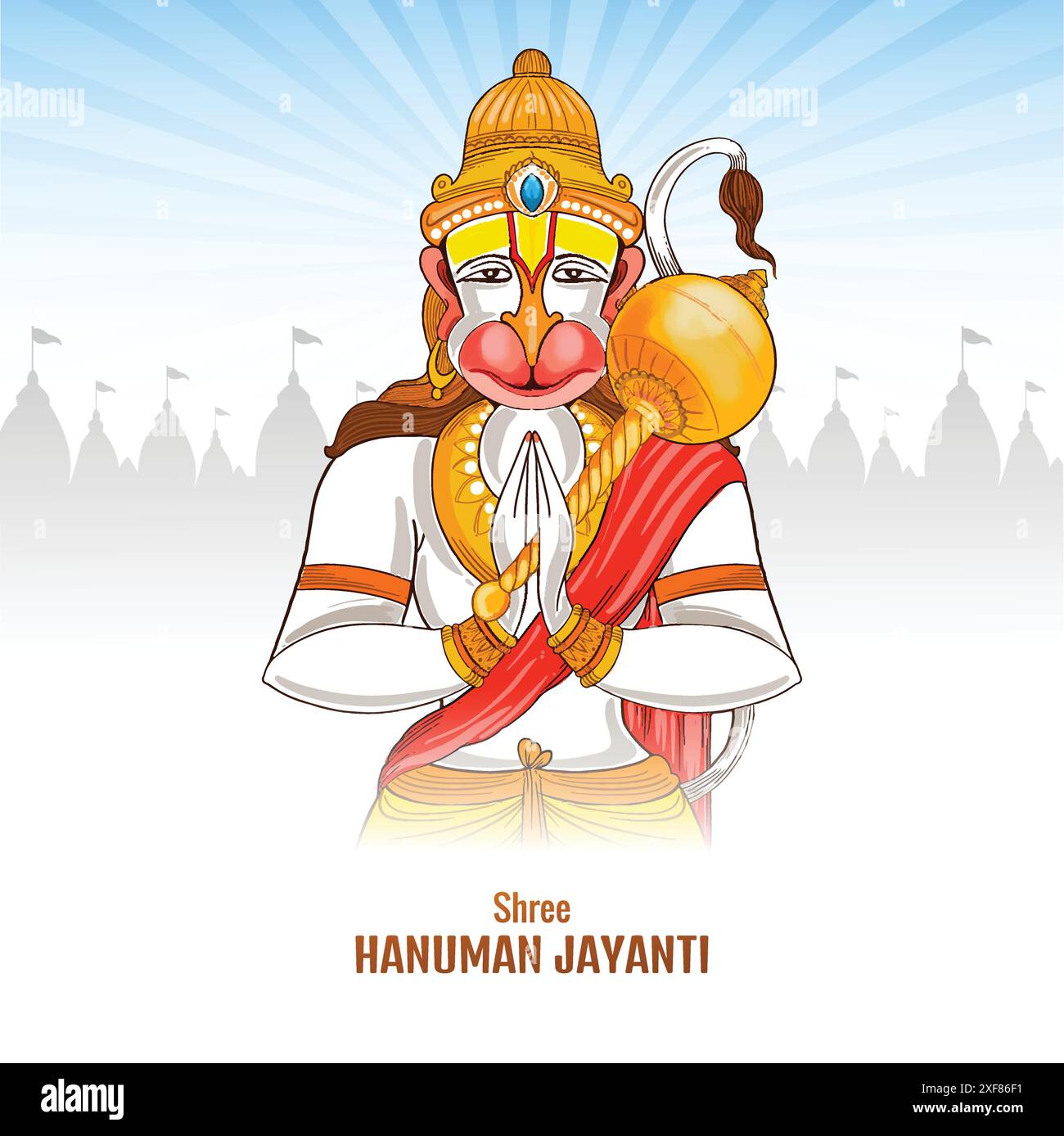 Hanuman jayanti celebration greeting card background Stock Vector Image ...