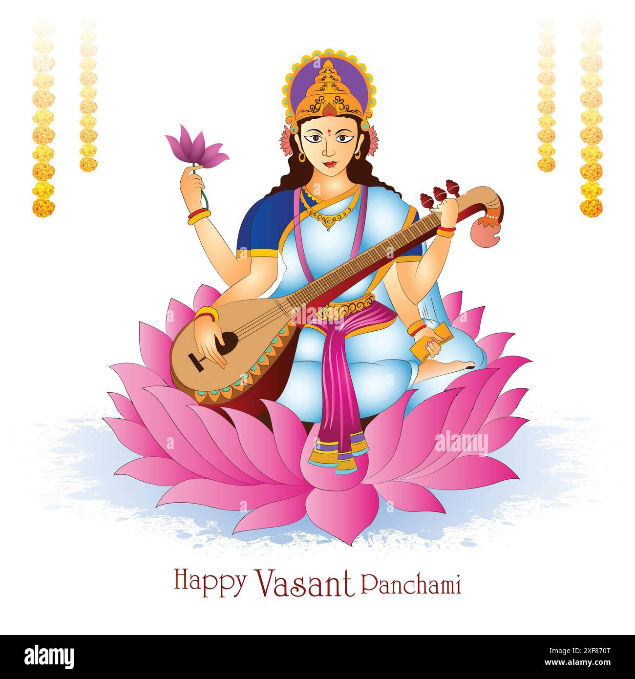 Beautiful indian festival vasant panchami card background Stock Vector ...