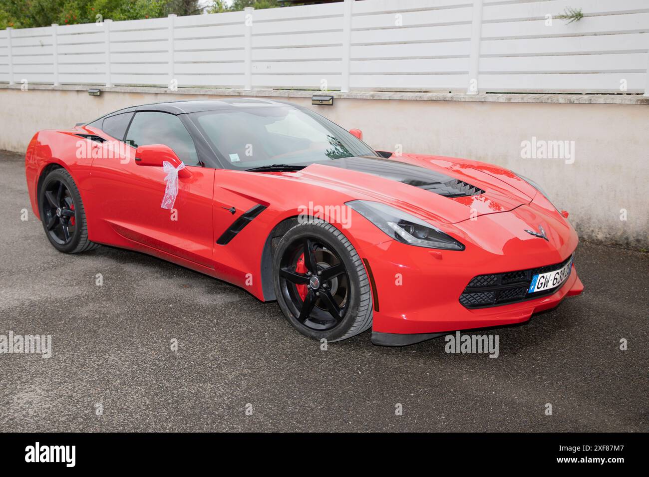 Bordeaux , France - 07 01 2024 : Chevrolet Corvette c7 brand sign and ...