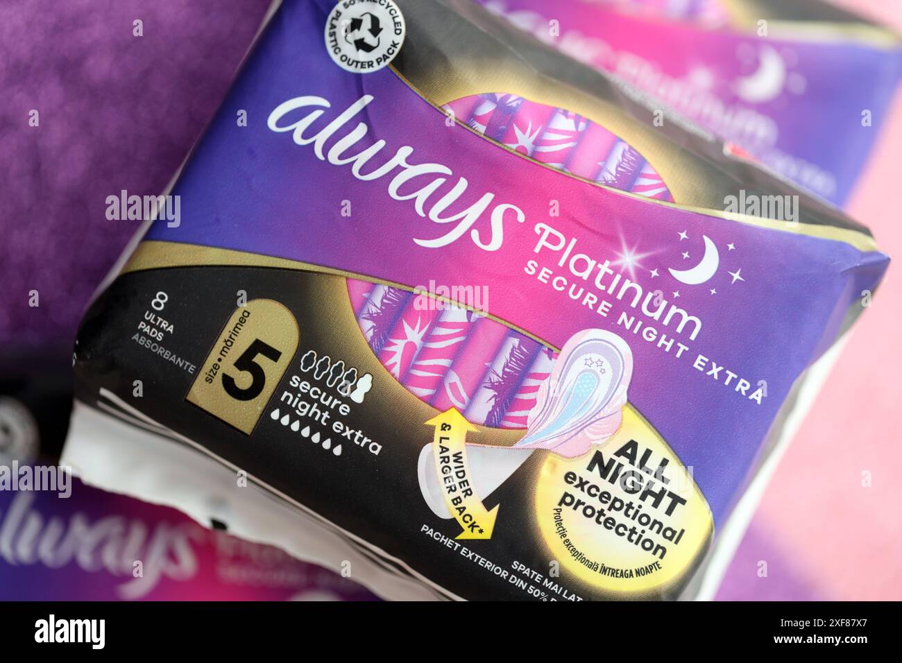 KYIV, UKRAINE - JUNE 26, 2024 Always platinum secure night extra ultra ...