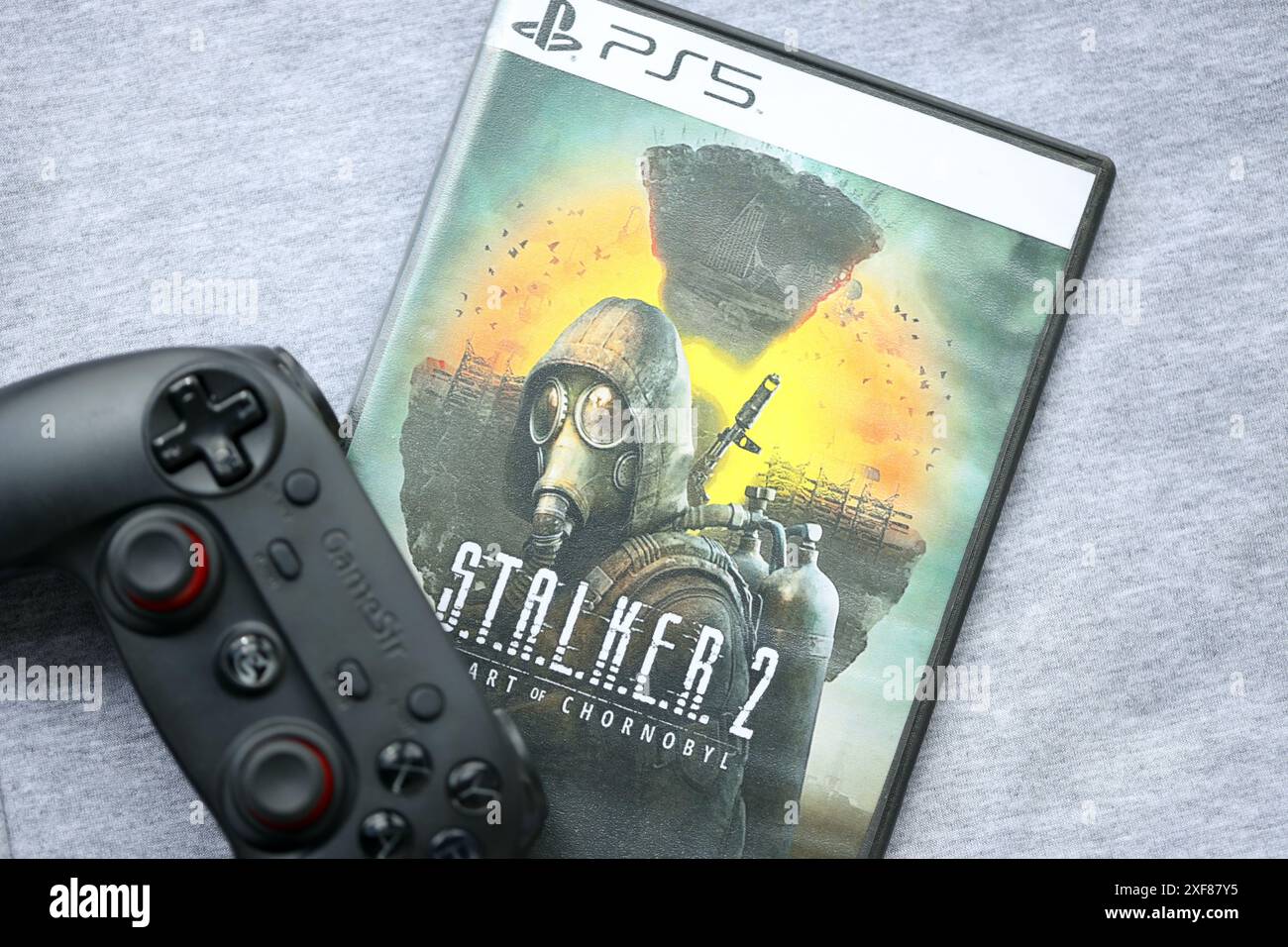 KYIV, UKRAINE - JUNE 26, 2024 Stalker 2 PS5 video game disc box for ...