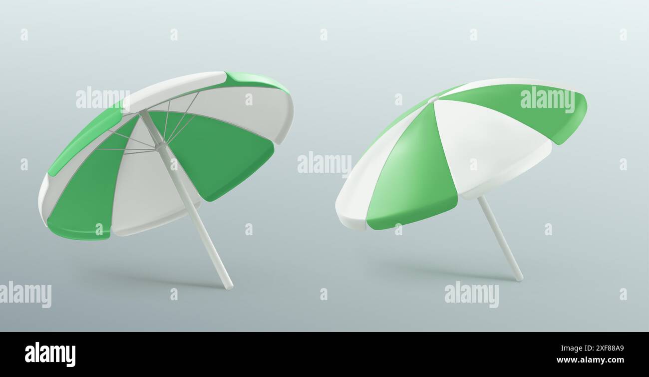 Beach umbrellas set isolated on background. Vector realistic ...