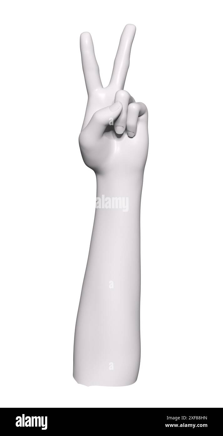 White mannequin hand, isolated female hand. White hand sculpture ...