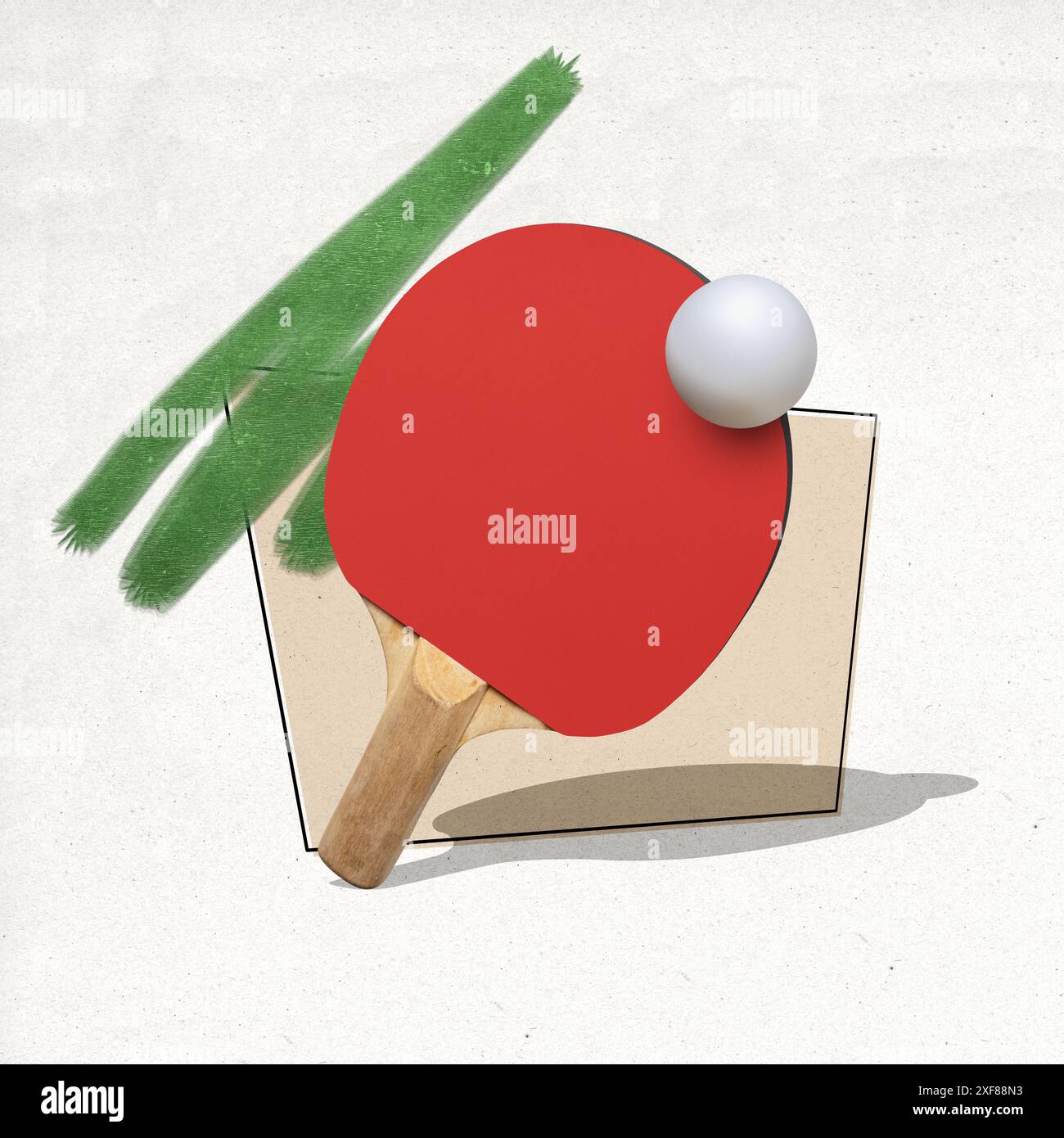 Vibrant table tennis racket and ball with green lines, perfect for ...