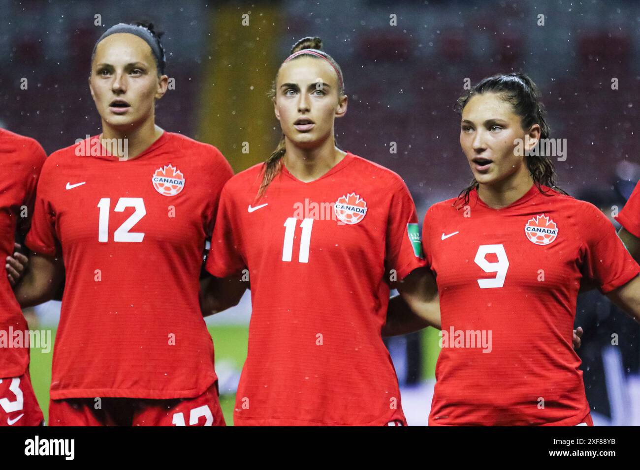 Vivianne Bessette, Kaila Novak and Miya Grant of Canada during the FIFA ...