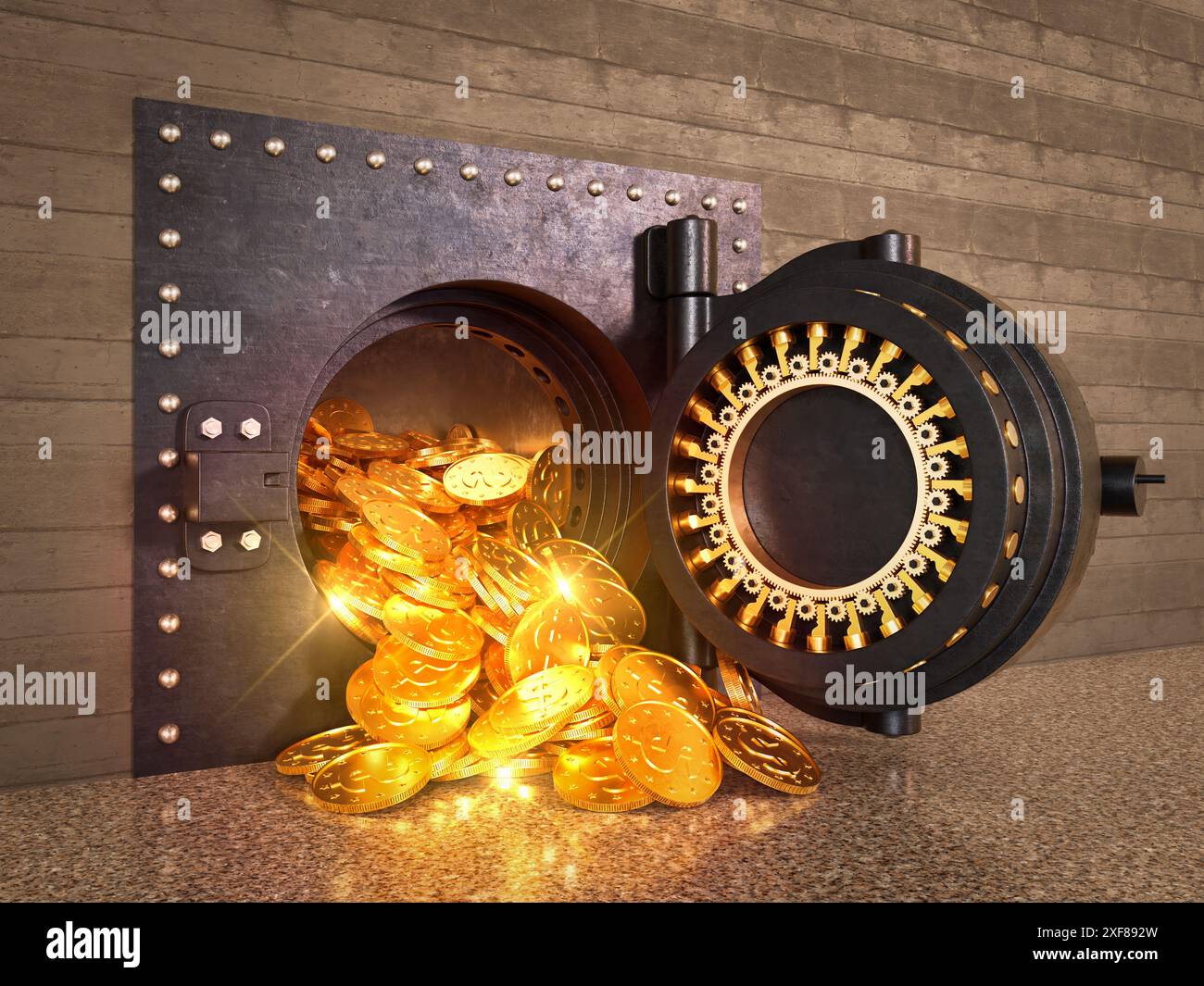 Vault door lock mechanism hi-res stock photography and images - Alamy