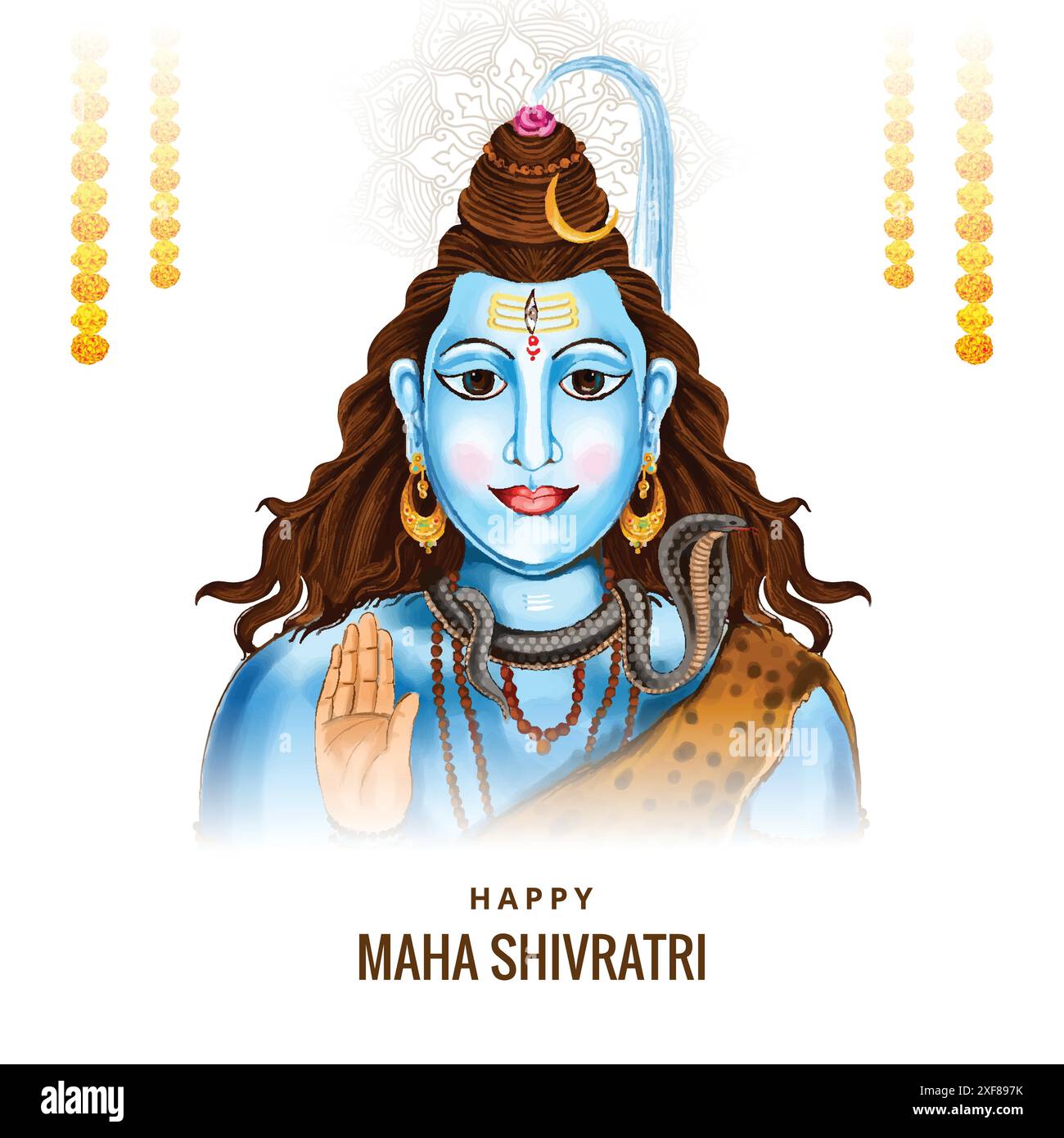 Happy maha shivratri festival card background Stock Vector Image & Art ...