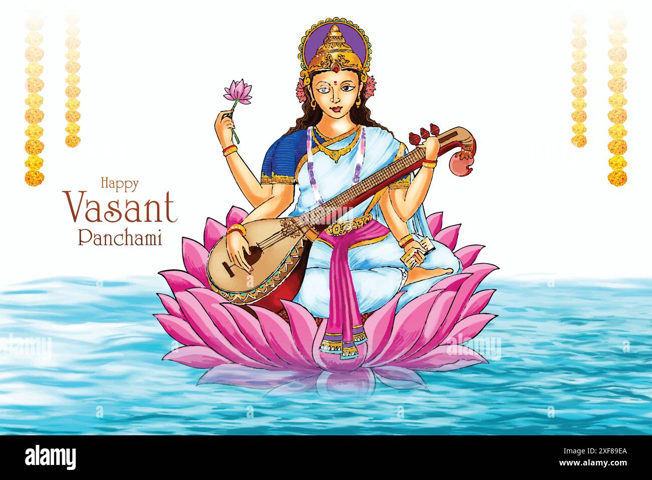Beautiful indian festival vasant panchami card background Stock Vector ...