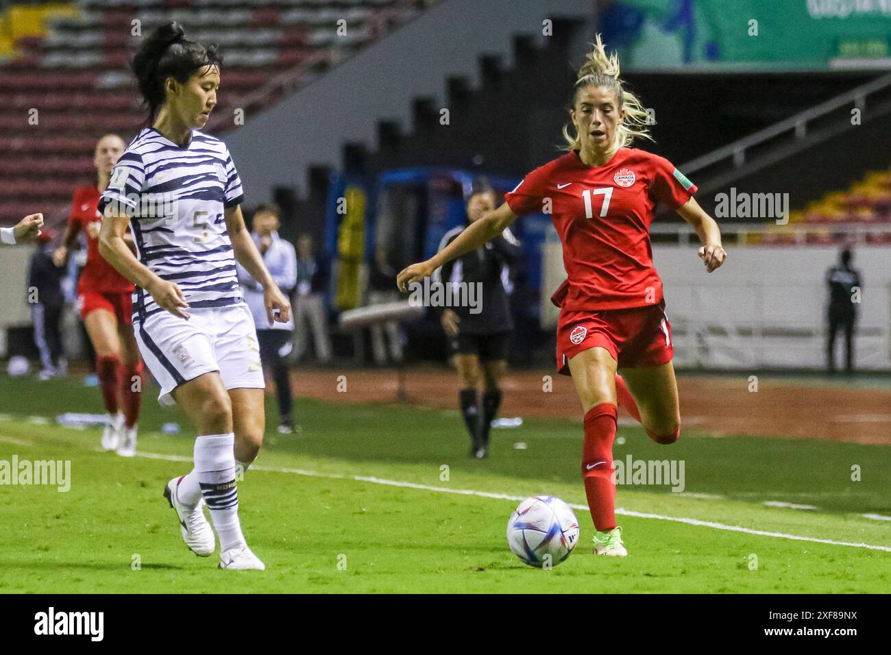 Holly Ward of Canada and Suin Lee of Korea Republic during the FIFA U ...