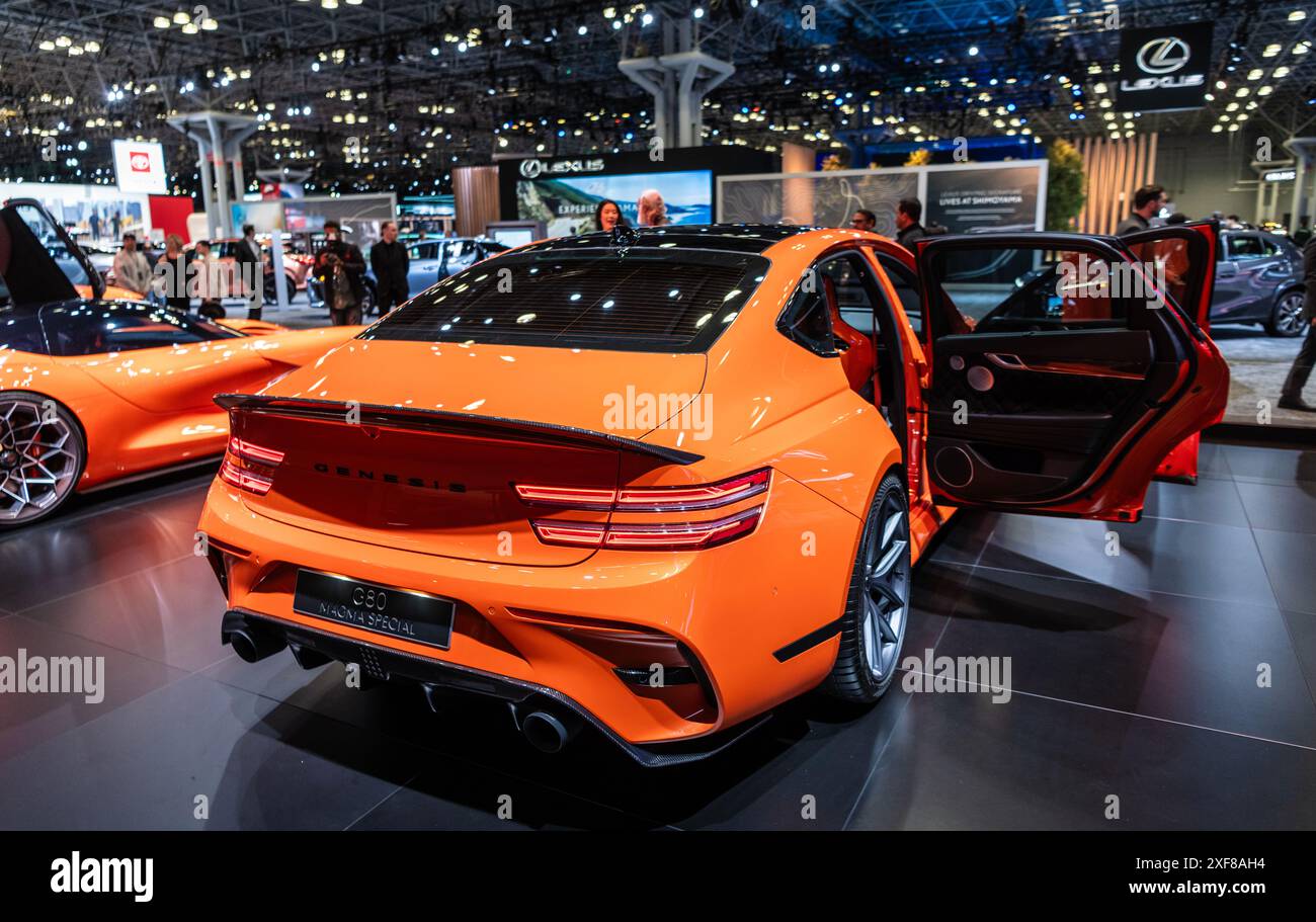 New York City, USA - March 27, 2024: Genesis G80 Magma Special luxury ...