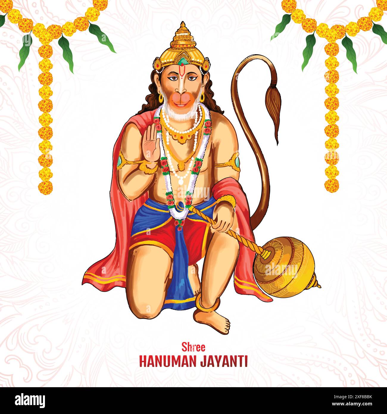 Illustration of lord hanuman for hanuman jayanti festival card ...