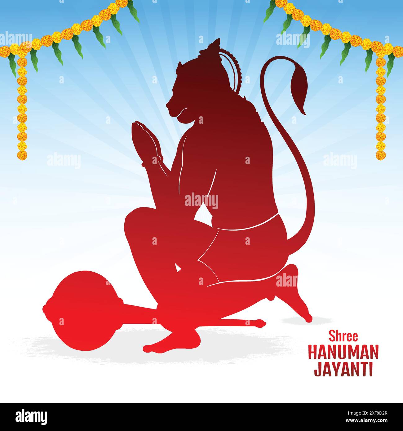 Lord hanuman on religious background for sri hanuman jayanti card ...