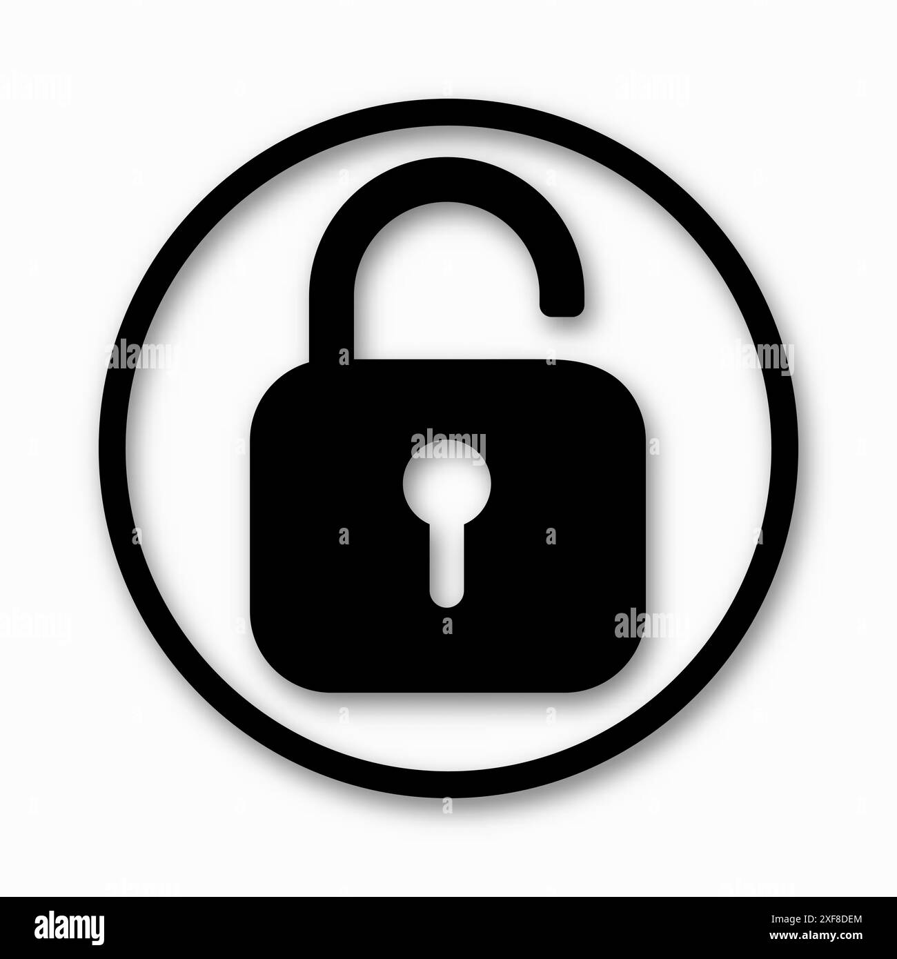 Black unlock padlock icons on a white background. Vector sign ...