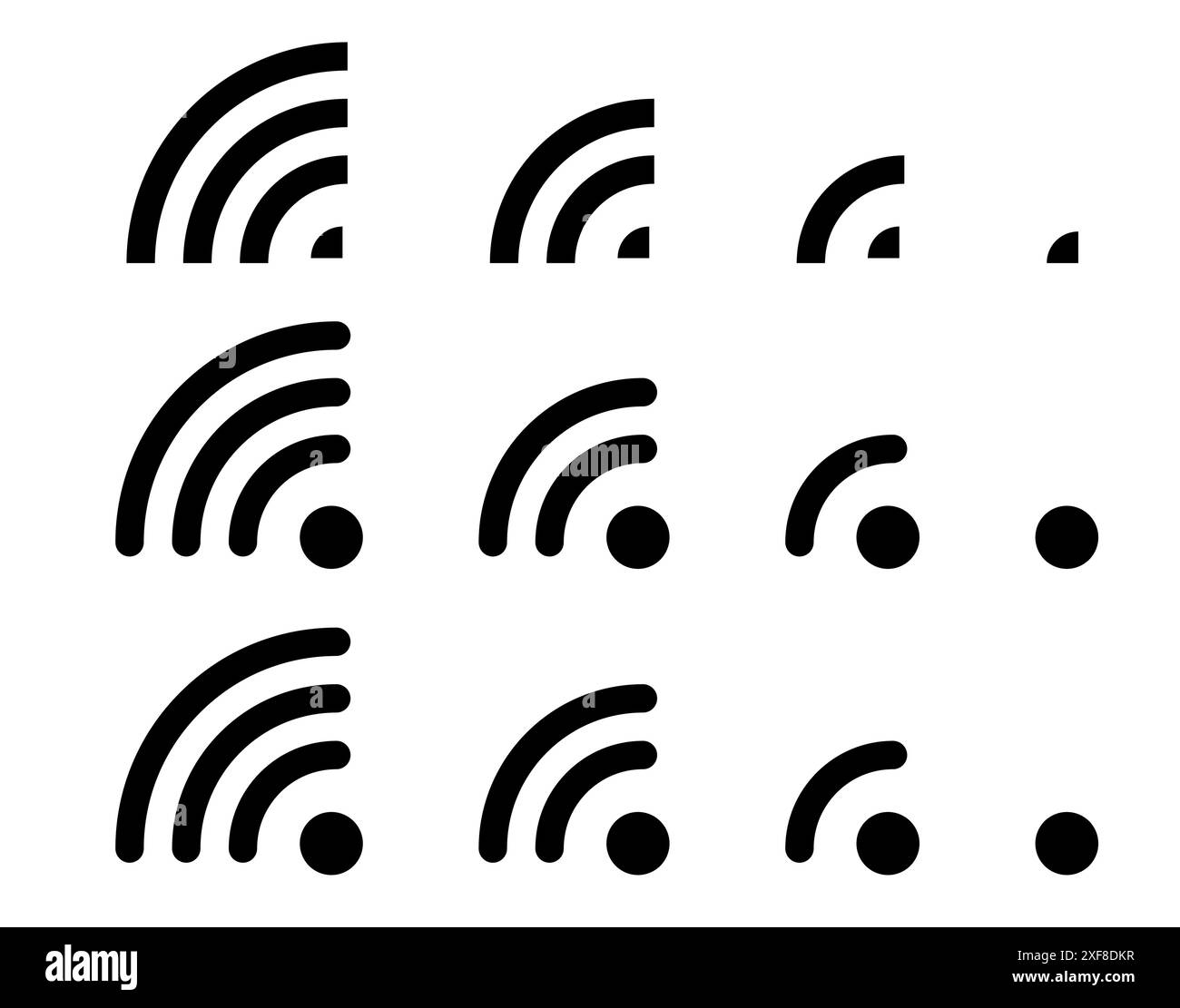 Set of vector Wi-Fi icon for communication, telecommunication ...