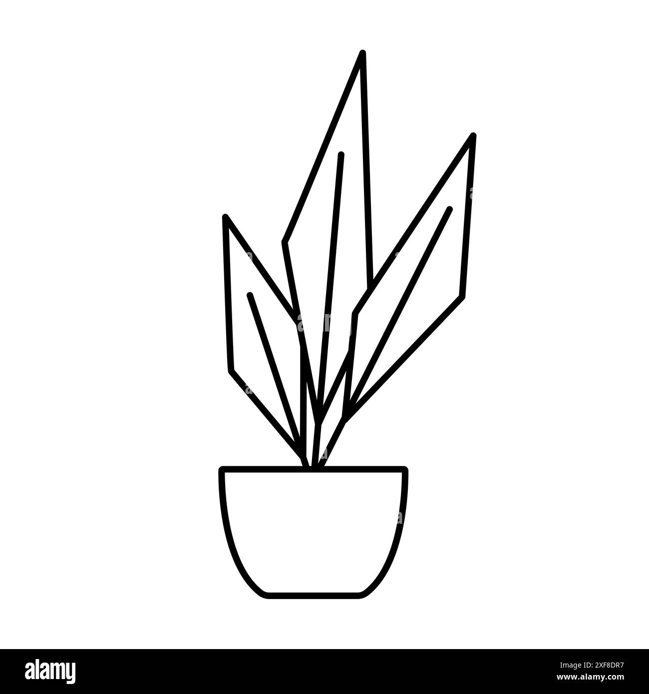 Flower in a pot in cartoon style. House plant in flat style. Vector ...