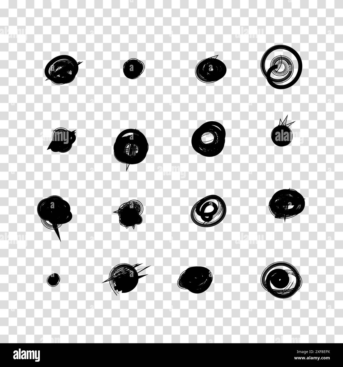 Set of hand drawn doodle circles in a grunge style. Vector illustration ...