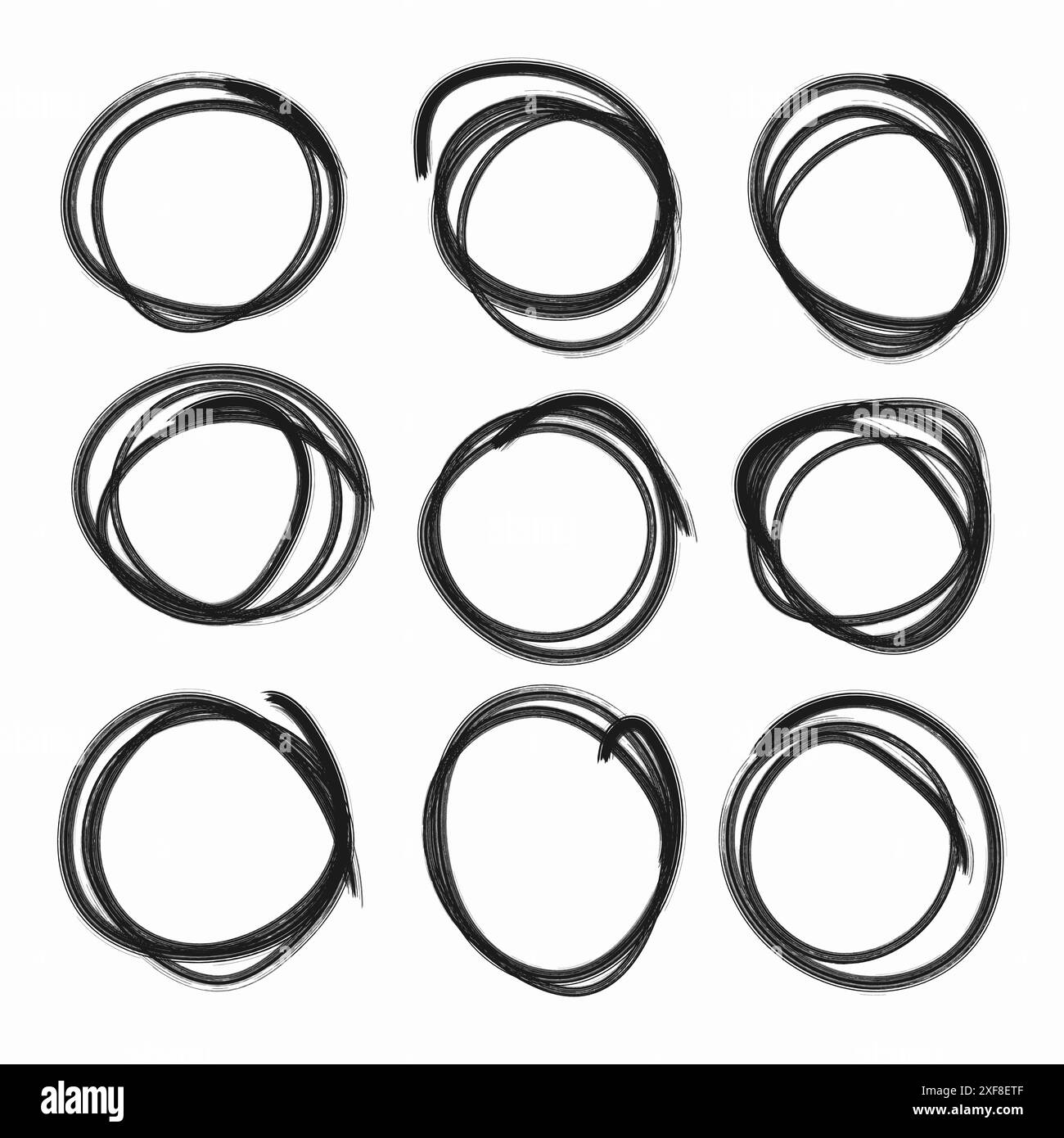 Highlight circle frames. Circular scribble doodle oval. Vector ...