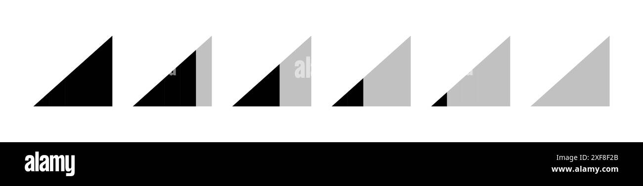 Set of communication signal strength icons. Cellular reception symbols ...