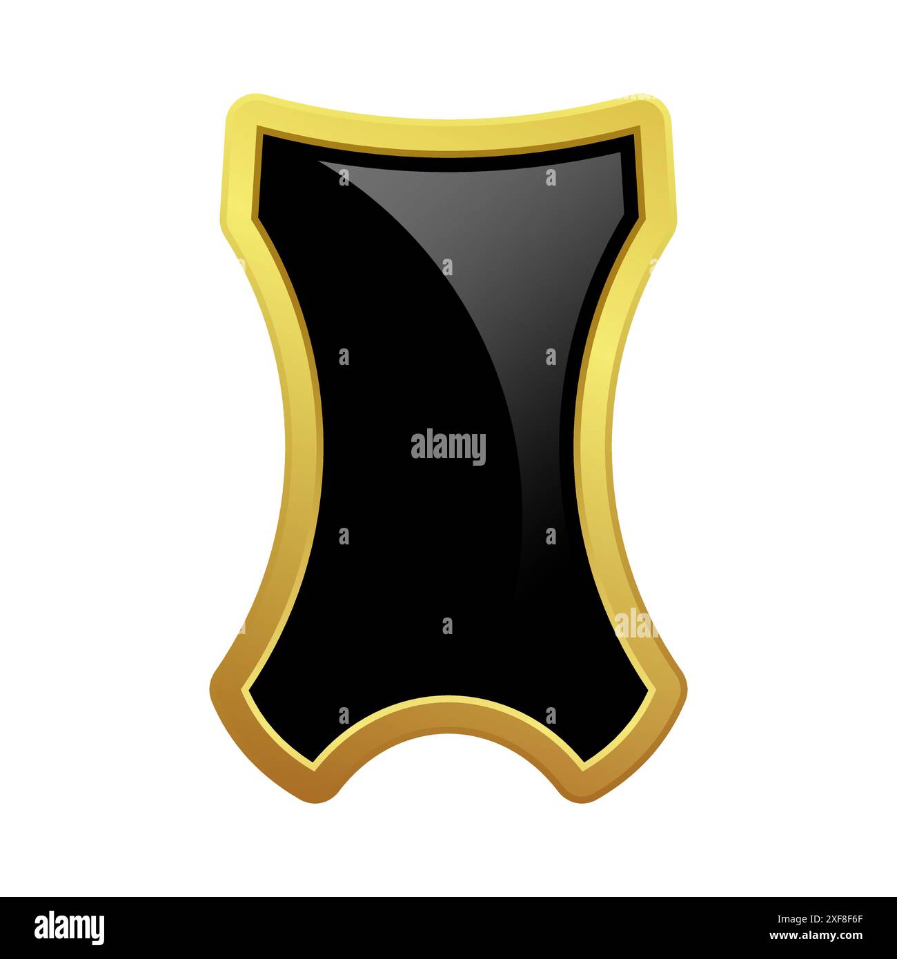 Black shield with glossy bright golden frame. VIP luxury logo design ...