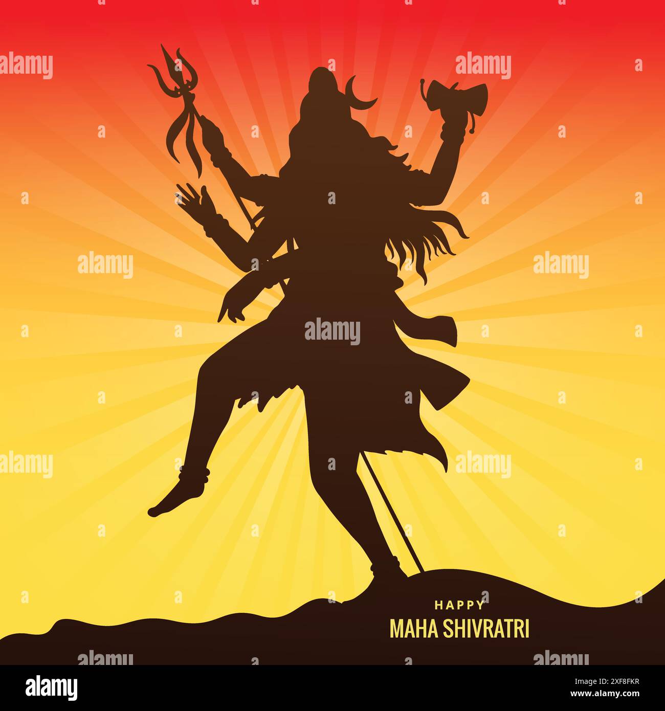 Maha shivratri lord shiva puja blessing poster card background Stock ...